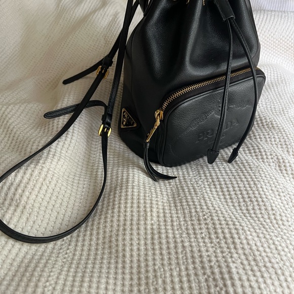 Prada | Bags | Prada Leather Bucket Bag Authentic | Poshmark